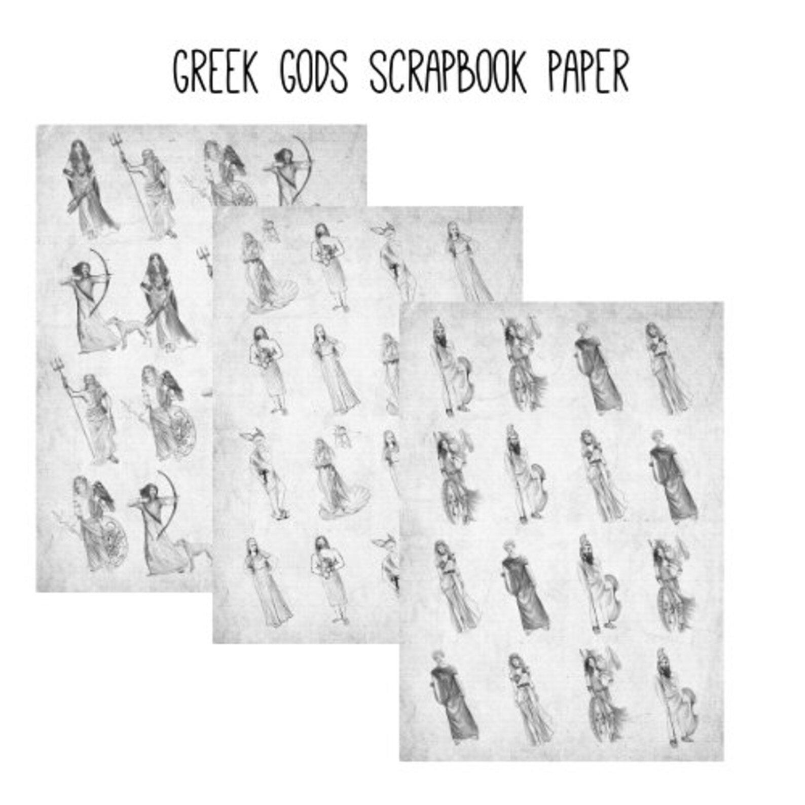 Greek Mythology Scrapbook Paper Bundle/ 3 Pdfs Ready to | Etsy