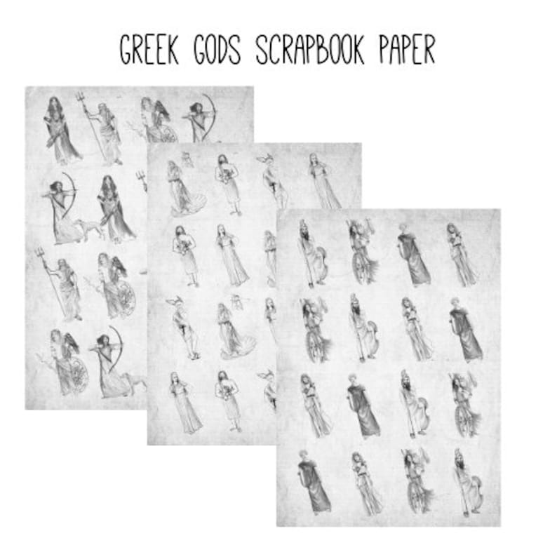 Greek Mythology Scrapbook Paper Bundle/ 3 Pdfs Ready to - Etsy