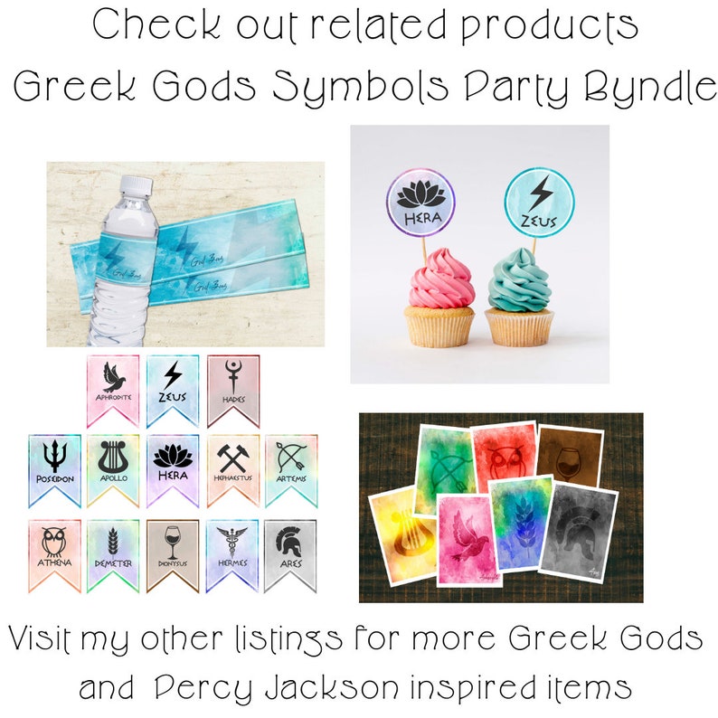Greek Gods Symbols Banner Big Version/percy Jackson - Etsy Greek Gods Symbols Banner Big Version/percy Jackson - Etsy
