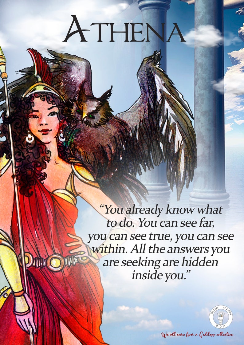 Athena print Greek Goddess of Wisdom Arts &Crafts /A4 A5 | Etsy