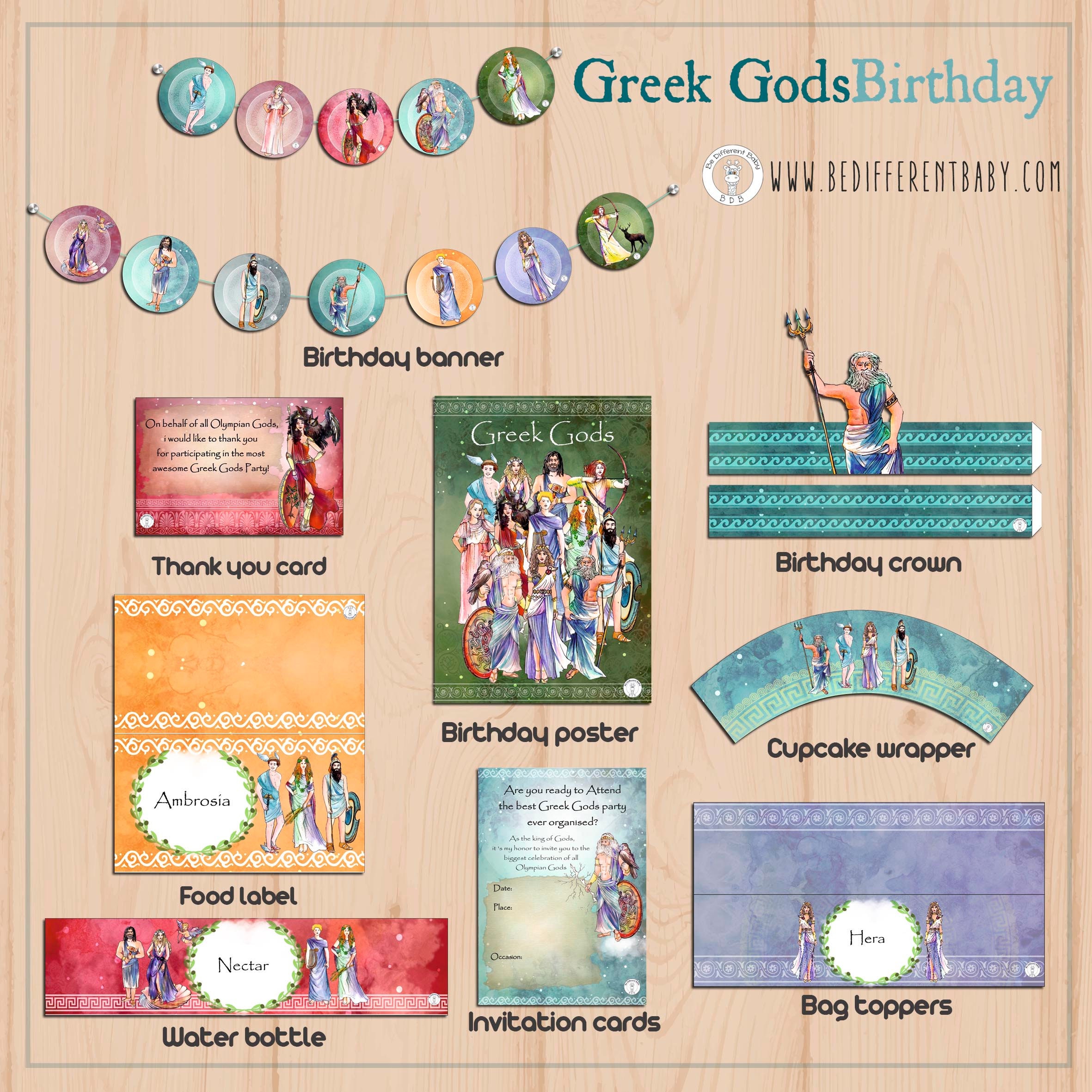 Greek Gods Party Supplies-Ready to organize the best Greek | Etsy