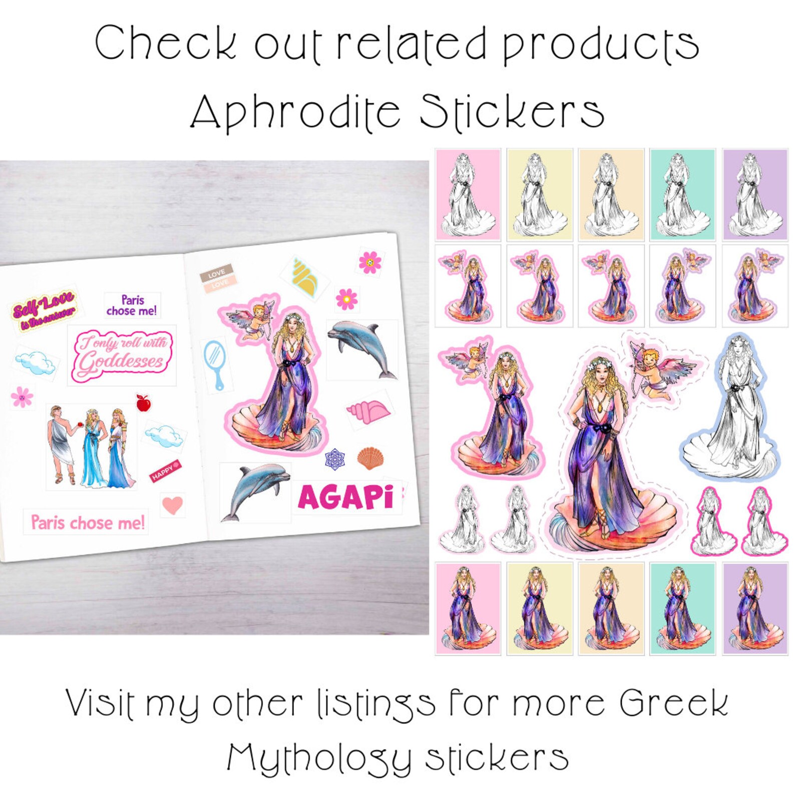 Athena sticker pages/Beautiful sticker pages inspired by the | Etsy