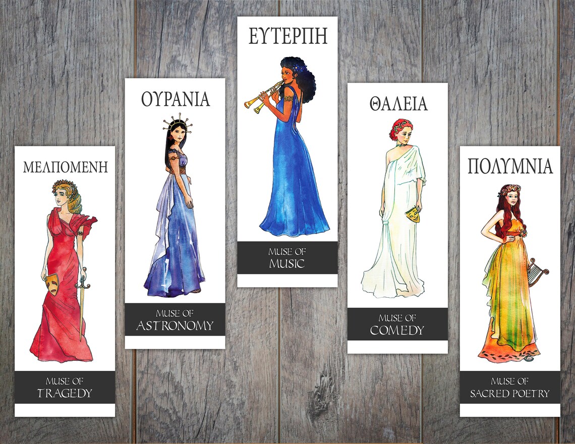 Greek Mythology Bookmarks/digital Download/nine Muses - Etsy