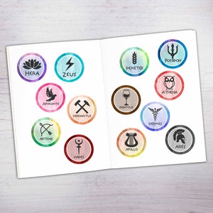 Greek Gods Stationery Set/percy Jackson Gift Set/ 13 Greek - Etsy