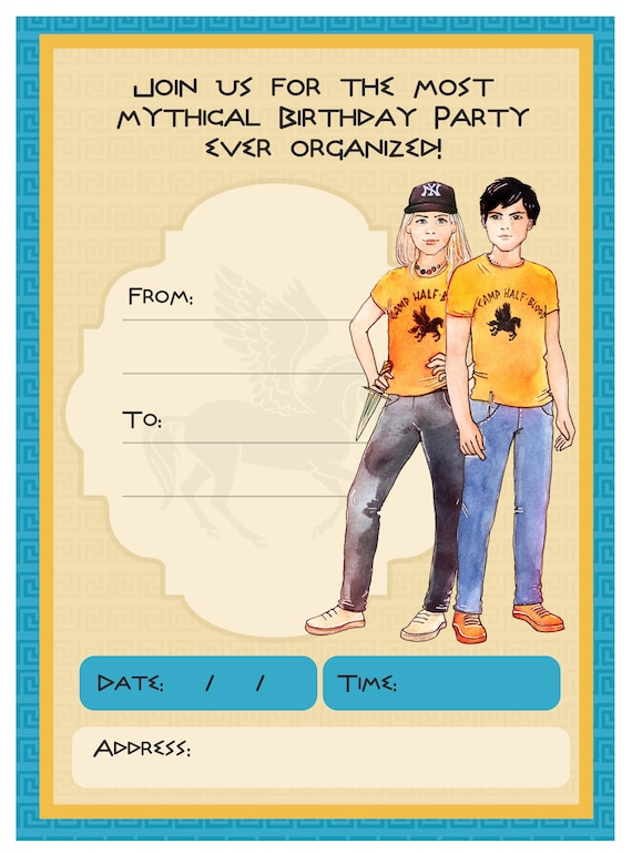 Percy Jackson Birthday Invties