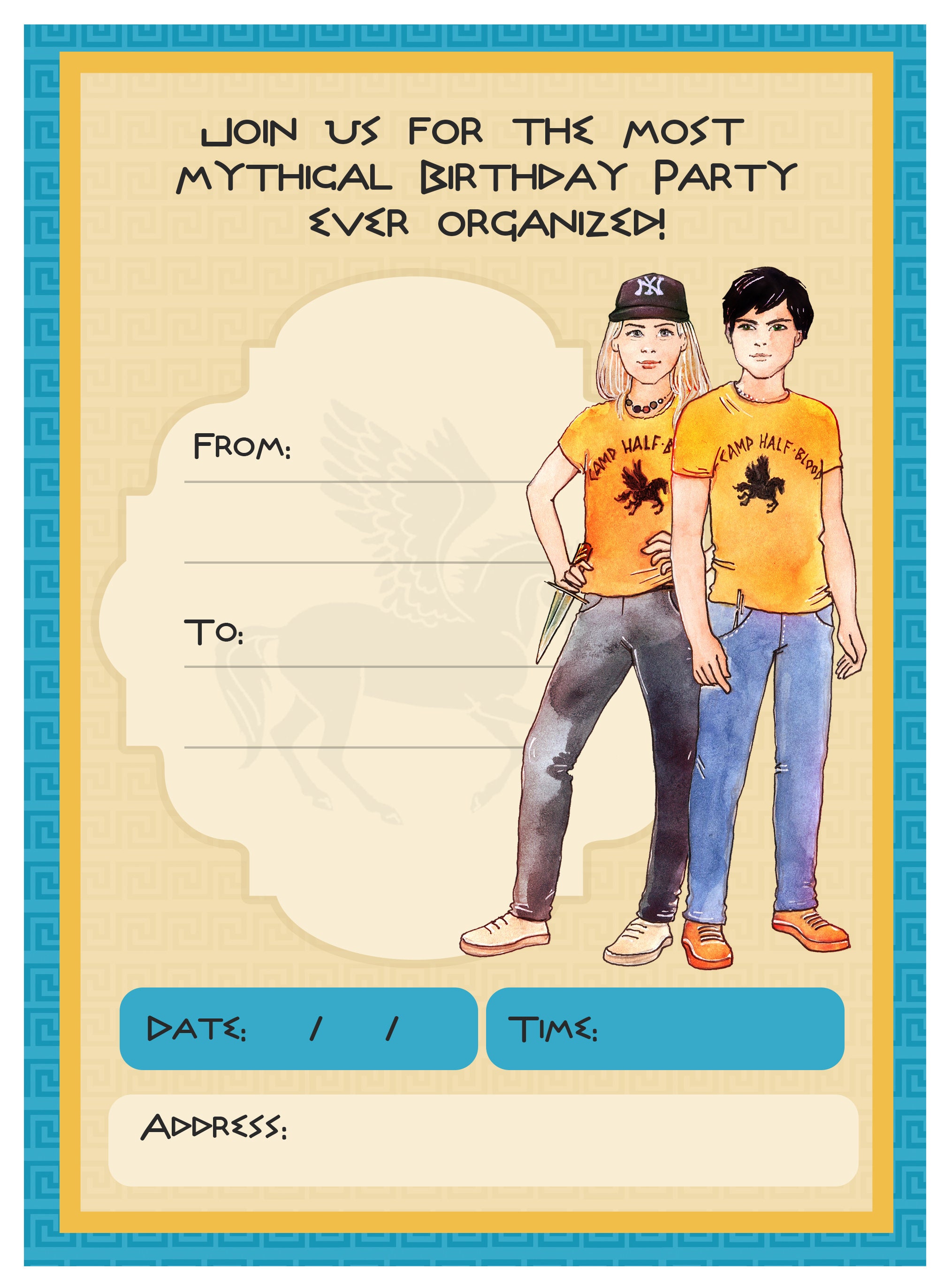 Percy Jackson Party Invitations
