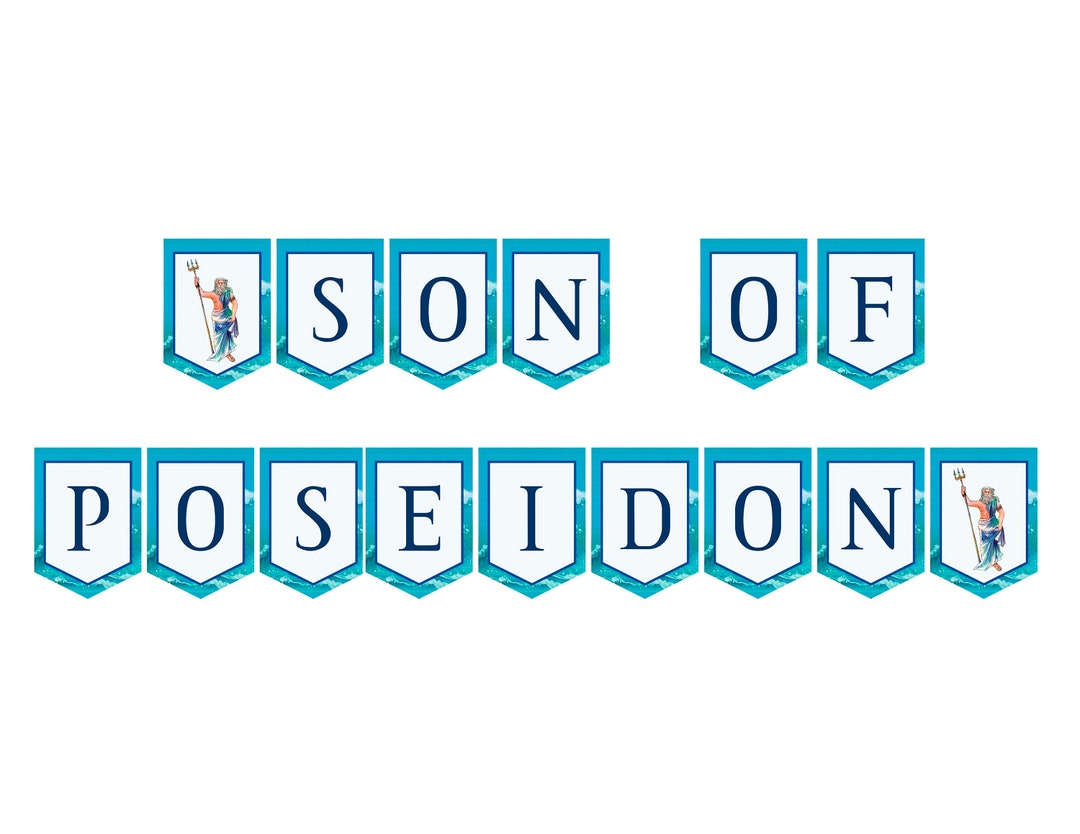 Son of Poseidon Banner/percy Jackson Inspired/camp Half Blood/perfect ...