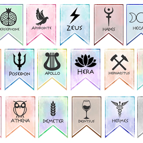 Printable Greek God Cabin Banners Demigod Party Decorations | Etsy ...