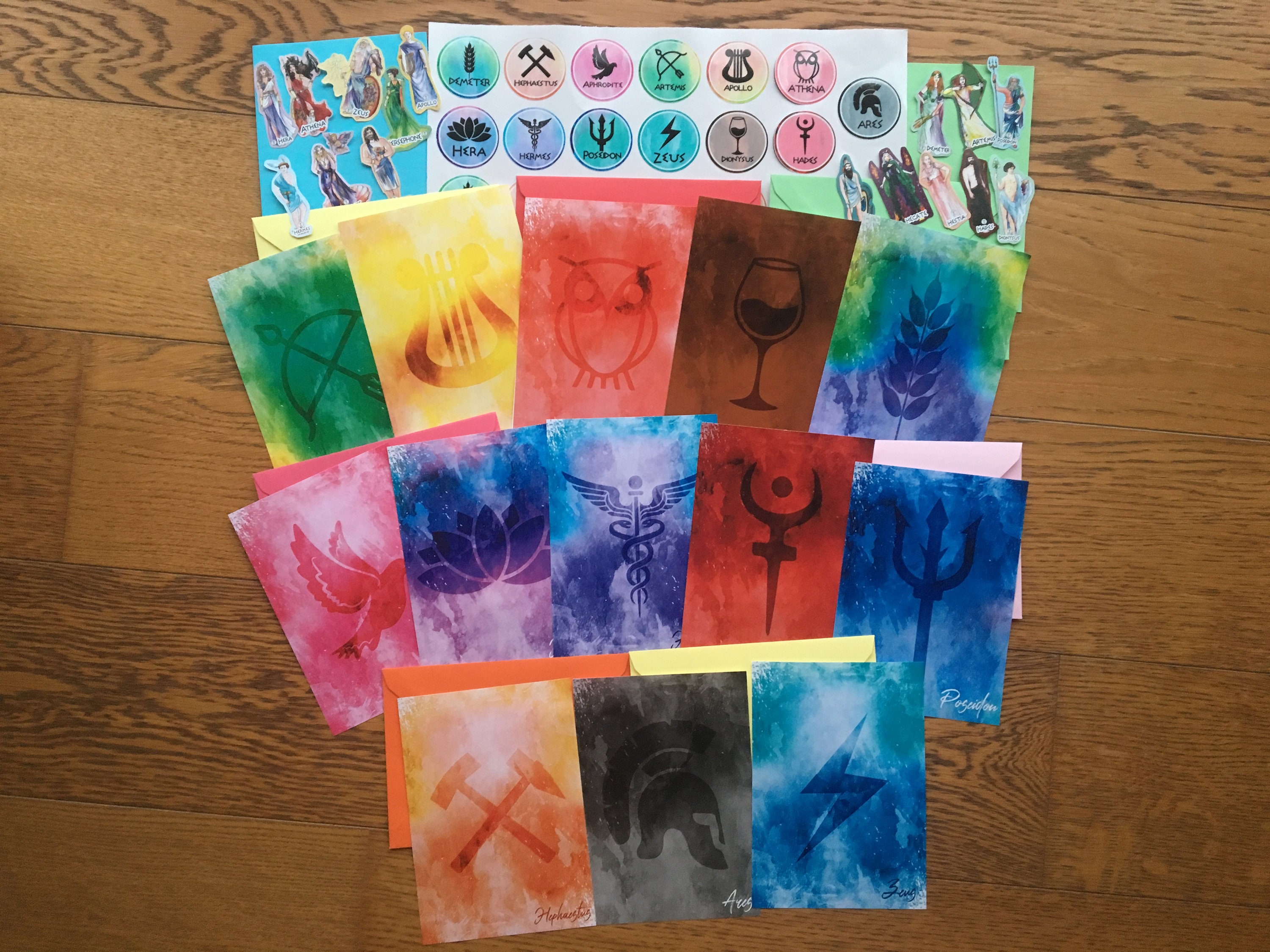 Greek Gods Stationery Set/percy Jackson Gift Set/ 13 Greek | Etsy