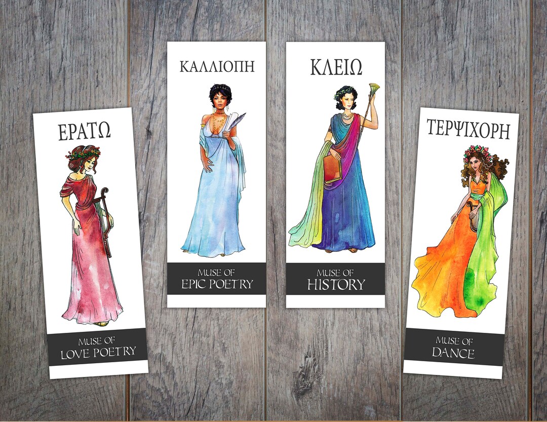 Greek Mythology Bookmarks/digital Download/nine Muses Bookmarks/get ...