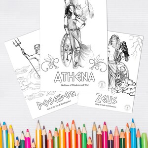 Greek Gods Silver Bundle/ Coloring Pages, Flashcards, Paperdolls ...