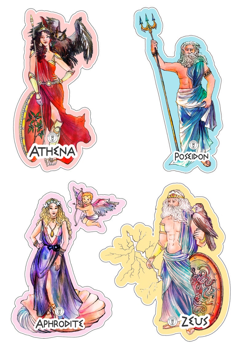 Greek Gods and Goddesses Stickers/pack of 32 Paper Stickers16 - Etsy
