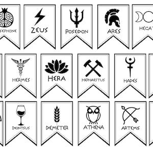 Greek Gods Symbols Banner: Percy Jackson Party Decor (digital Download ...