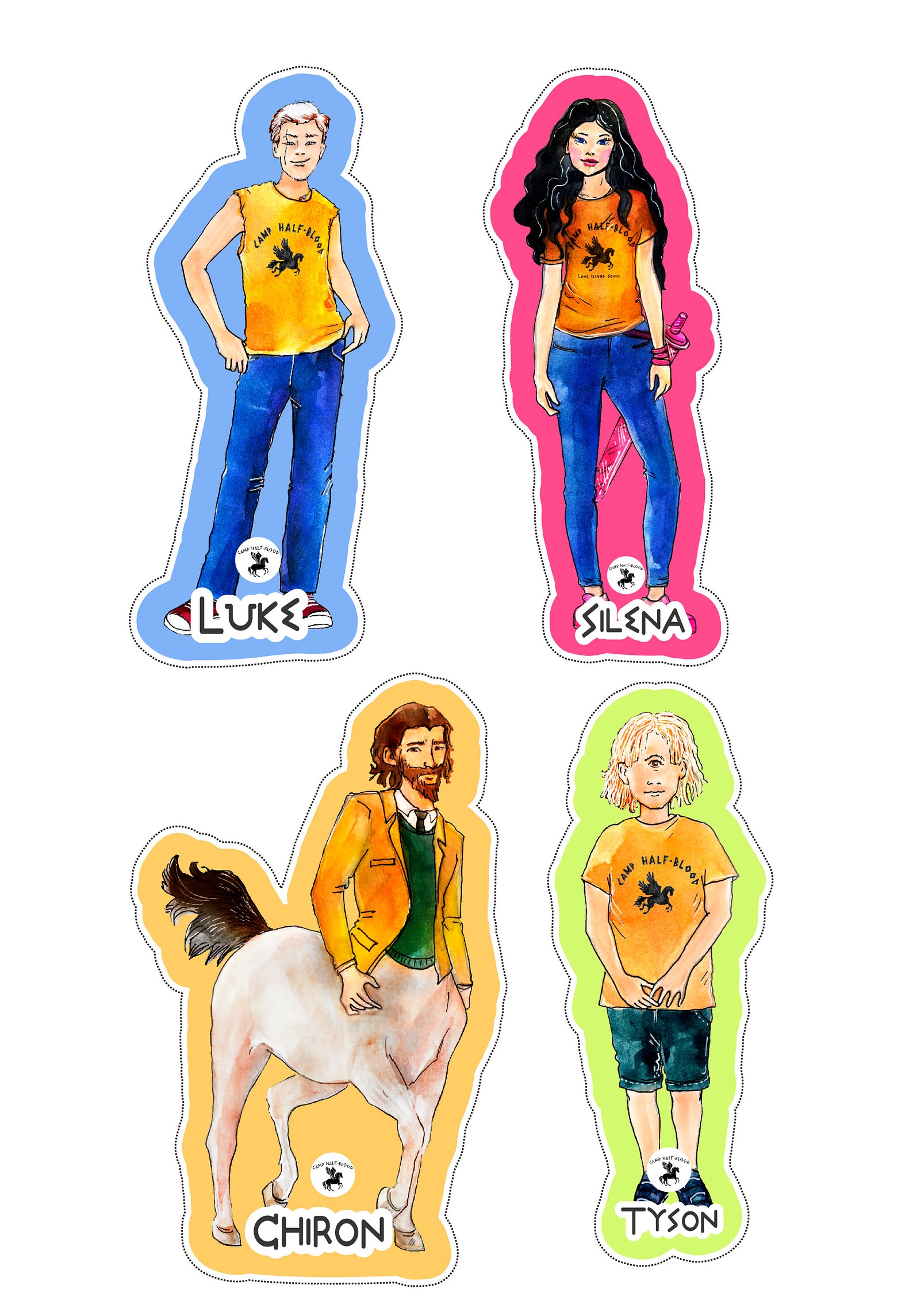 Percy Jackson stickers. 9 printable stickers with all basic | Etsy