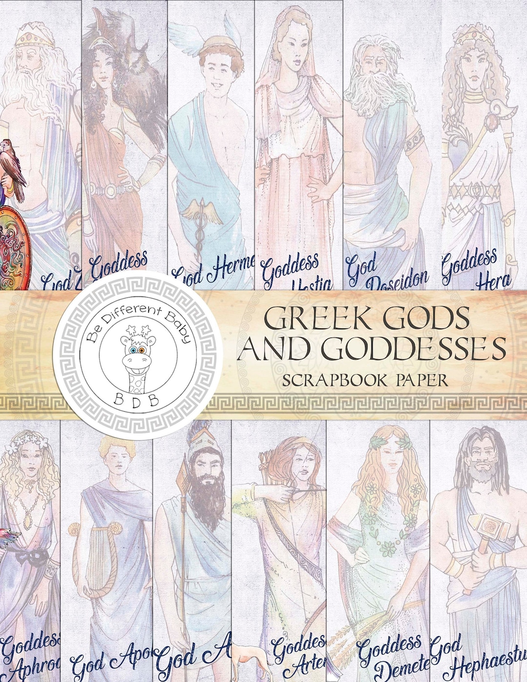 Greek Mythology Scrapbook Paper. Downloadable Papers Beautifully ...