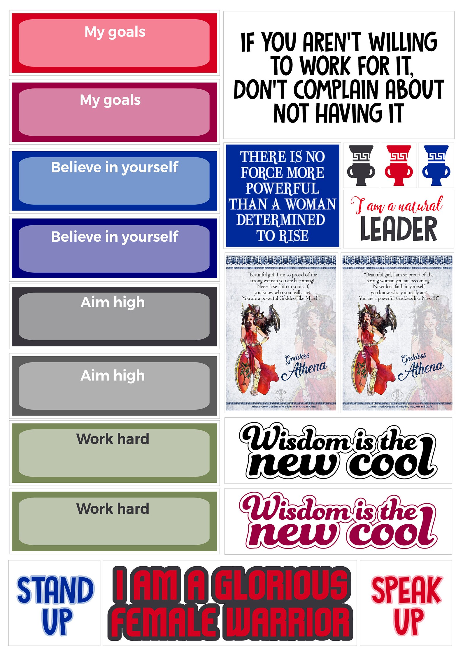 Athena Sticker Pages/beautiful Sticker Pages Inspired by the | Etsy