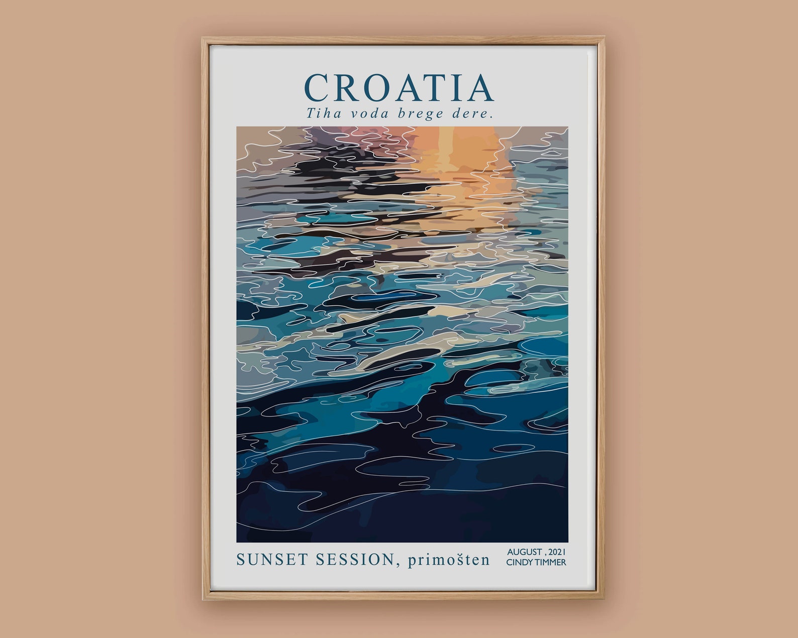 Croatia Travel Poster, Ocean Sunset Art, Sea Croatia Water Wall-art ...