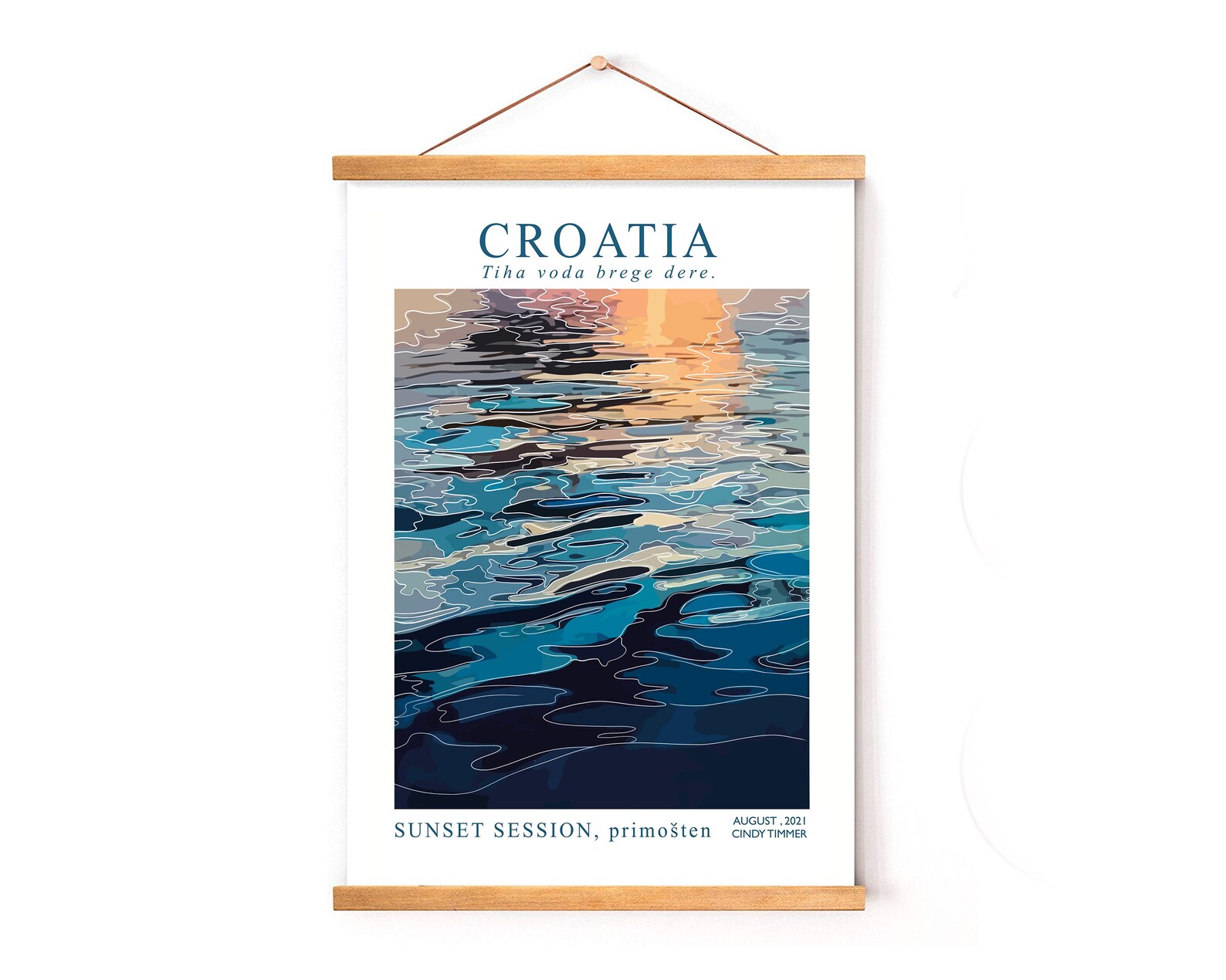 Croatia Travel Poster, Ocean Sunset Art, Sea Croatia Water Wall-art ...