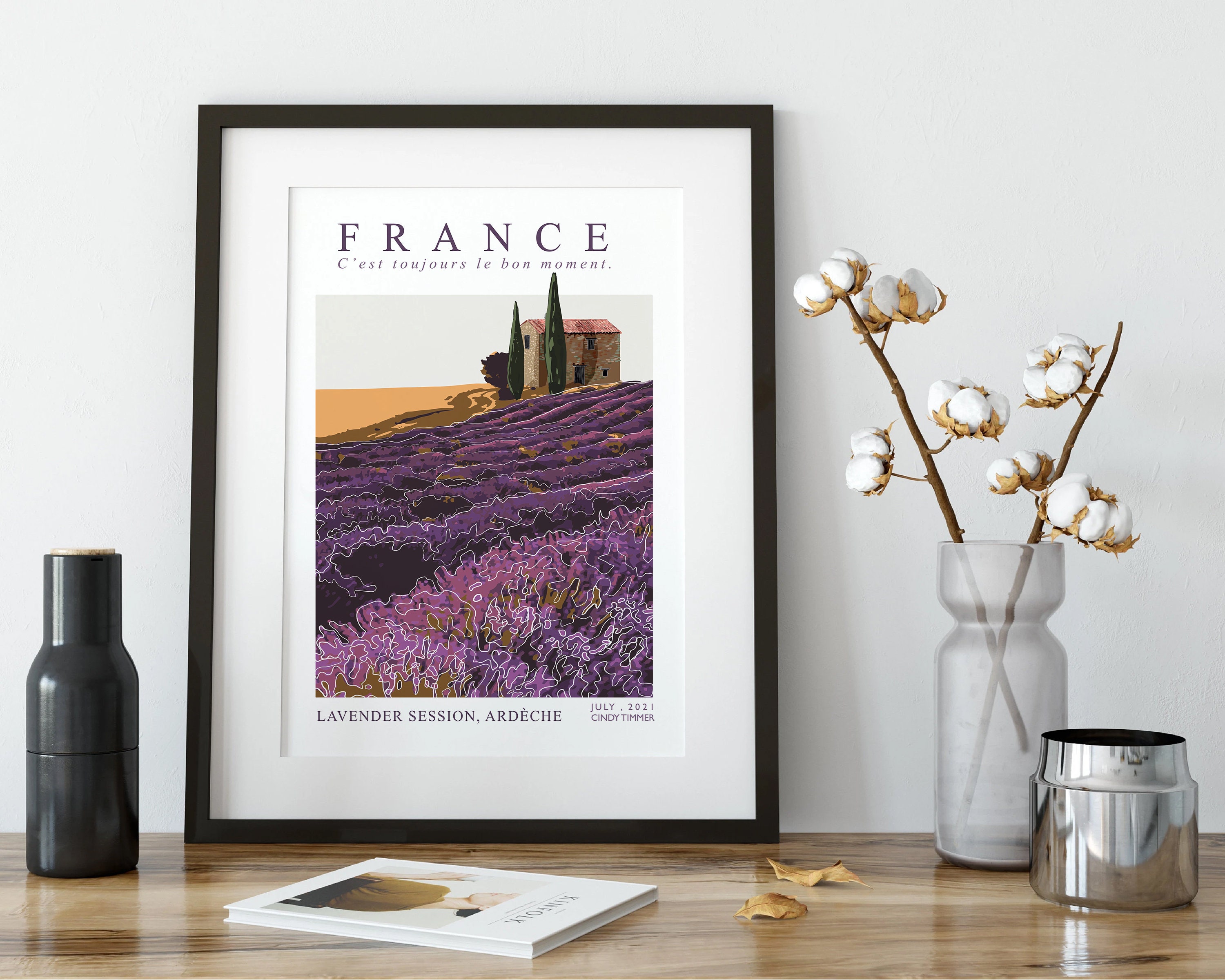 France Travel Poster, France Illustration Wall-art, France Lavender ...