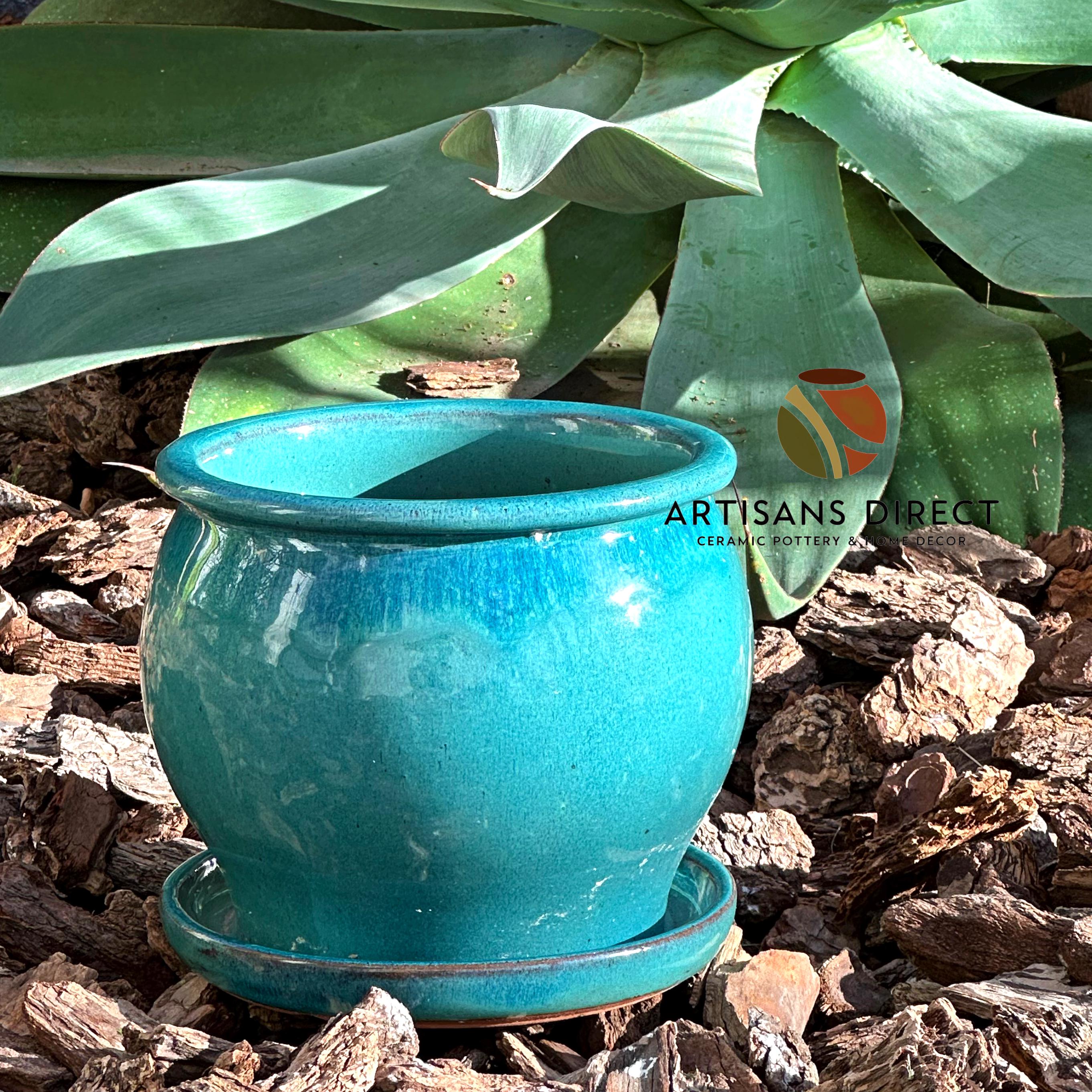 Handmade Ceramic Pot Planter With Attached Saucer - MIRA ALTA ...