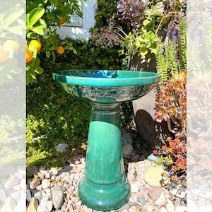 Handmade Ceramic Bird Bath Pedestal: Indoor Outdoor Garden Decor - Etsy