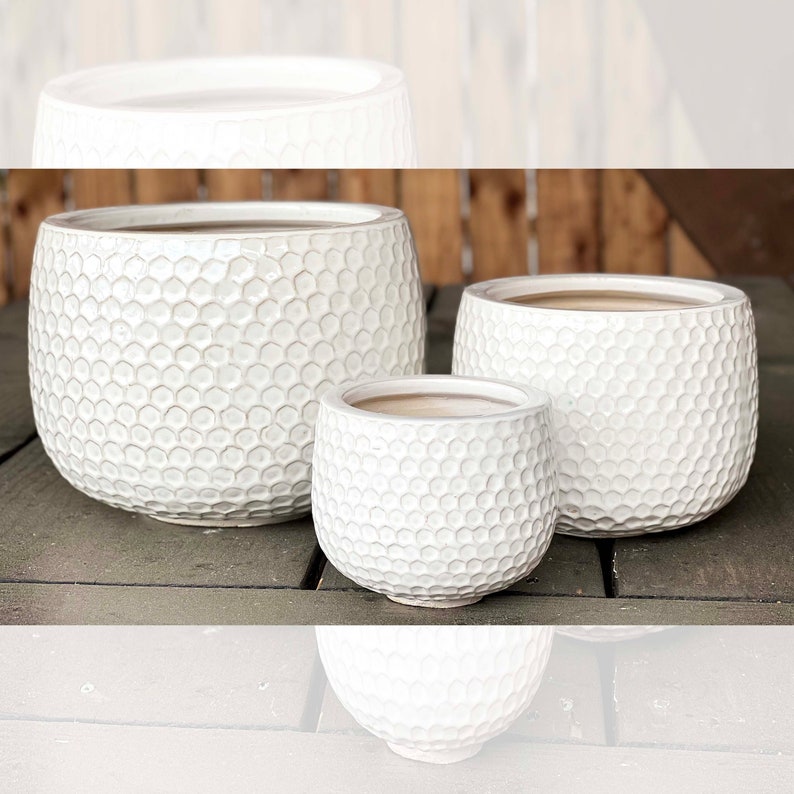 Modern Ceramic Pot Planter Honeycomb White Ceramic Pot - Etsy