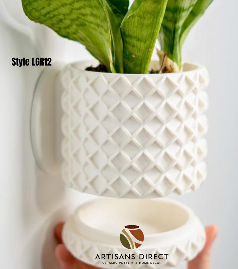 Wall Mounted Indoor Planter | Modern Minimalist Plant Pot | Desktop or ...
