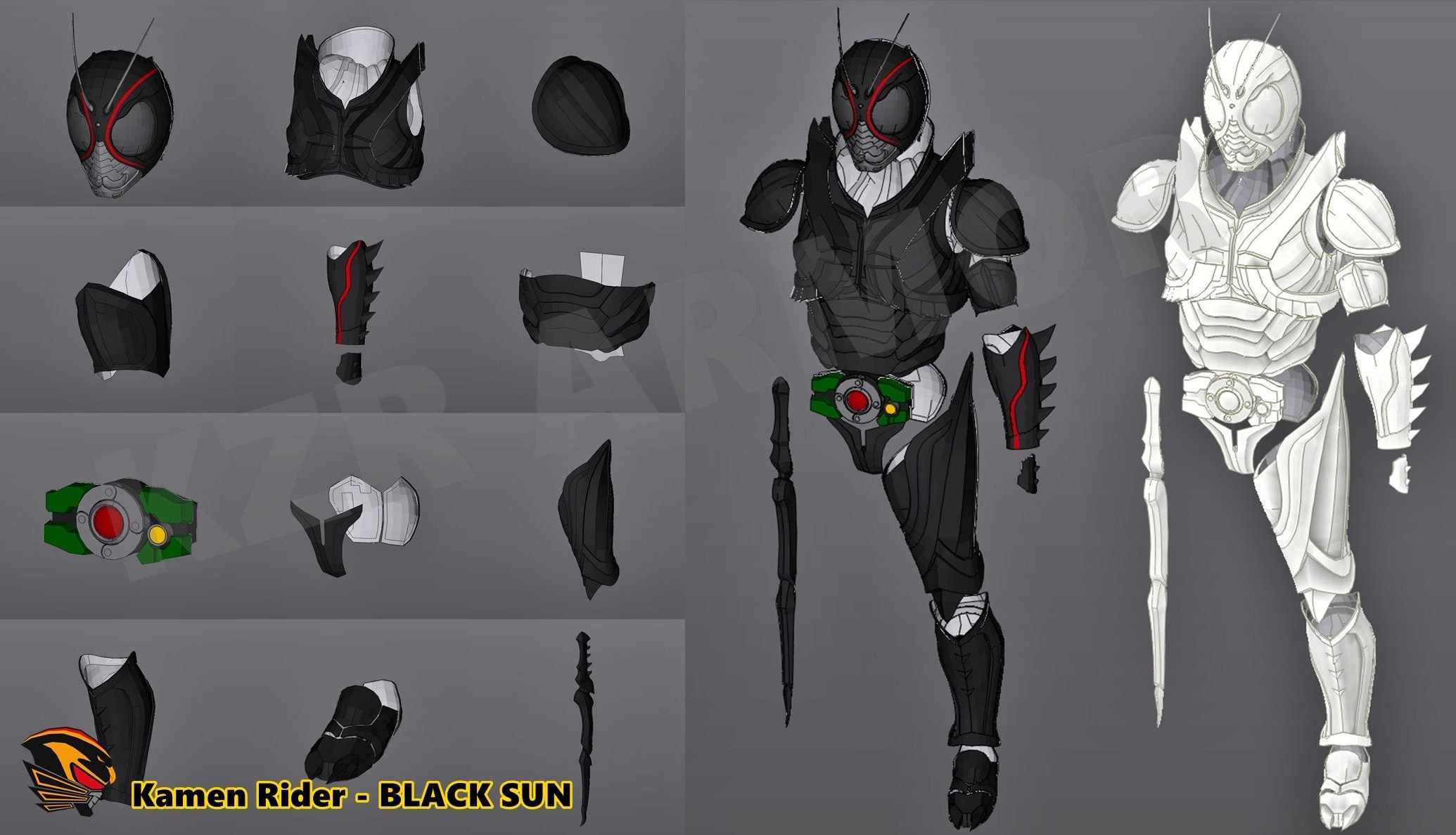 Kamen Rider Blacksun Cosplay Foam Pattern - Etsy