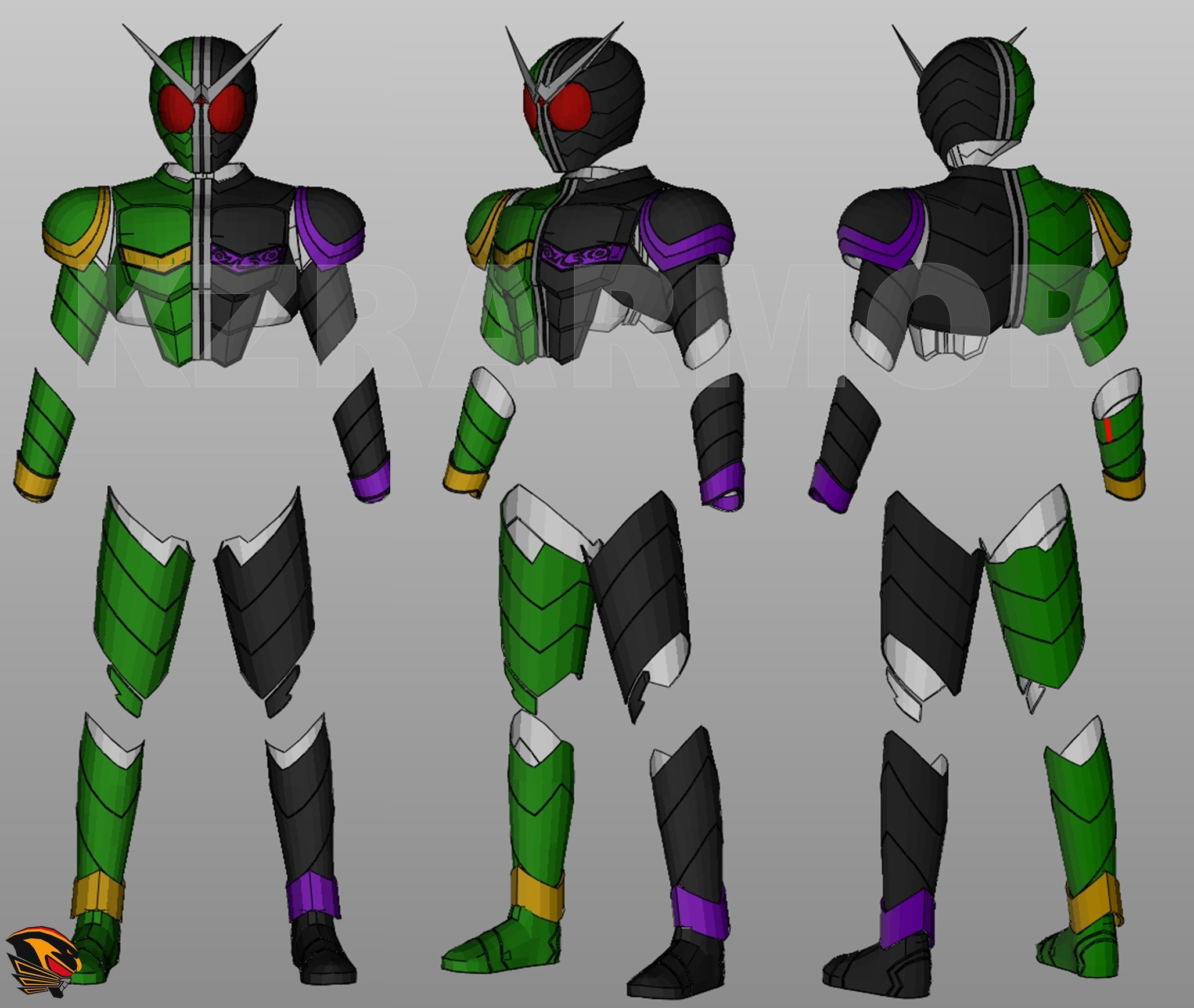 Kamen Rider Double Cyclone Joker Cosplay Foam Template - Etsy