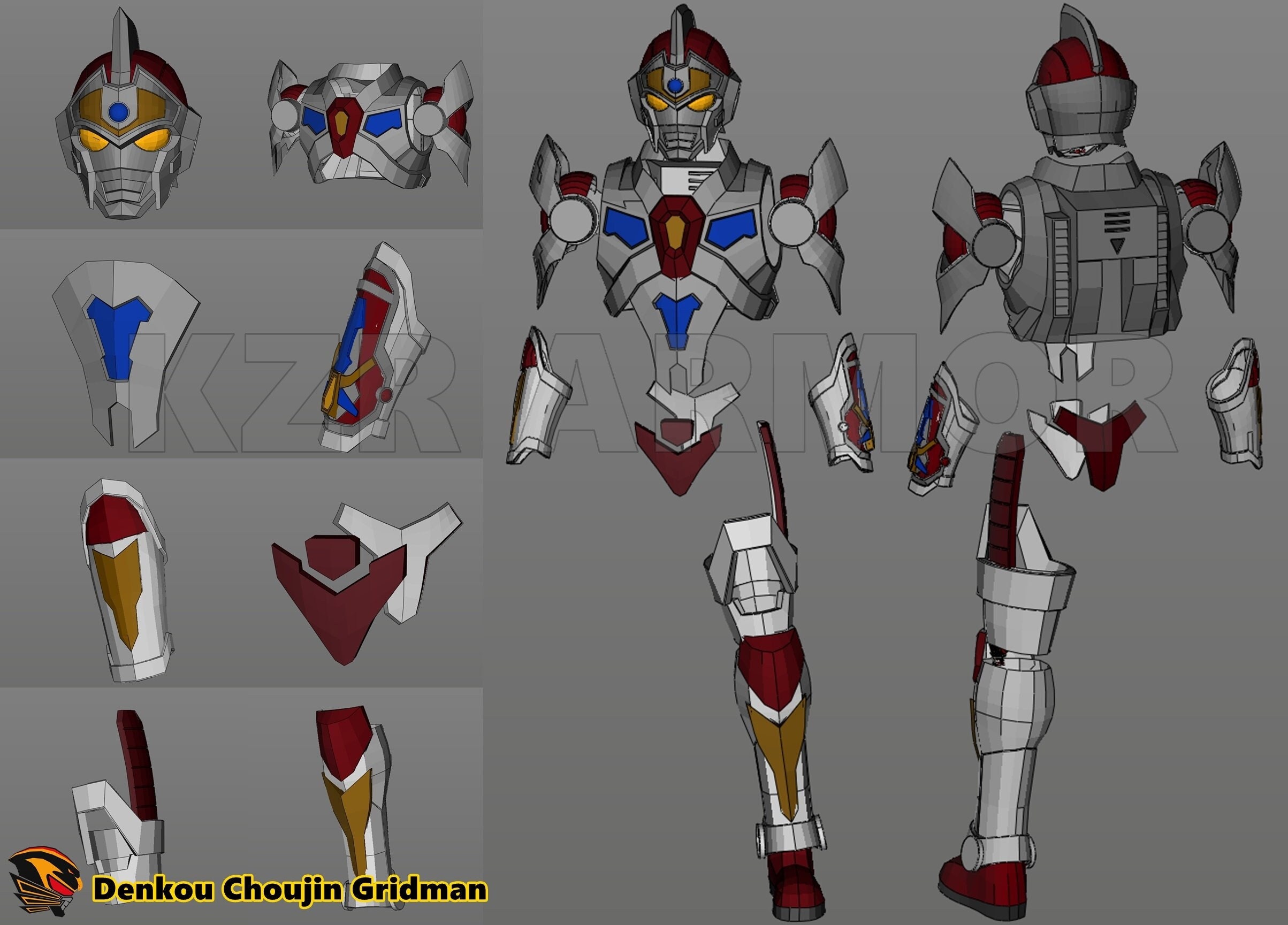 DIY Denkou Choujin Gridman Cosplay EVAFOAM Template - Etsy