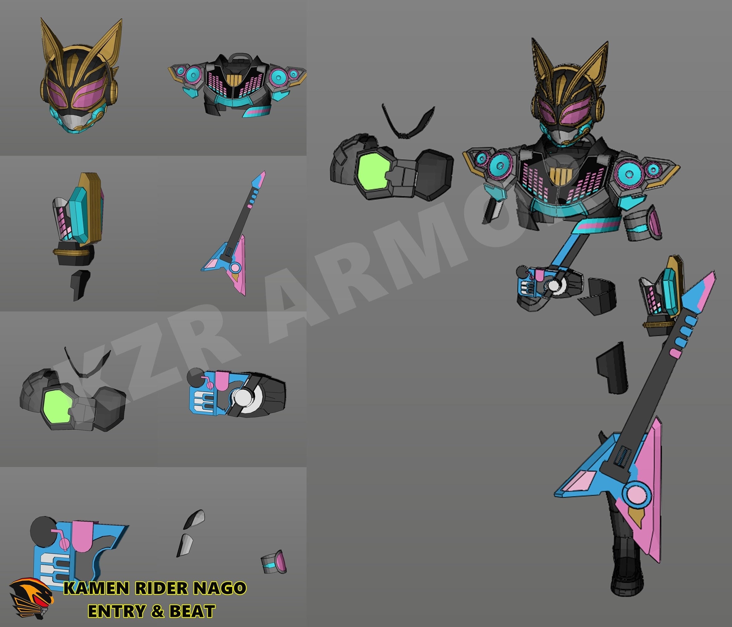 Kamen Rider Nago Beat Pack Pepakura Foam Template - Etsy Ireland