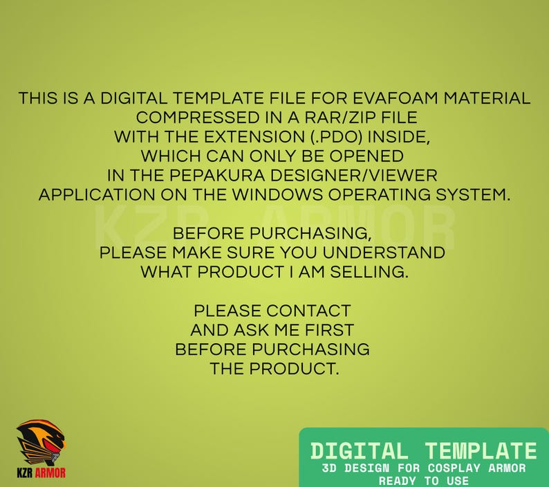 Bushido Form Gavan Infinity EVAFOAM Template Digital - Etsy