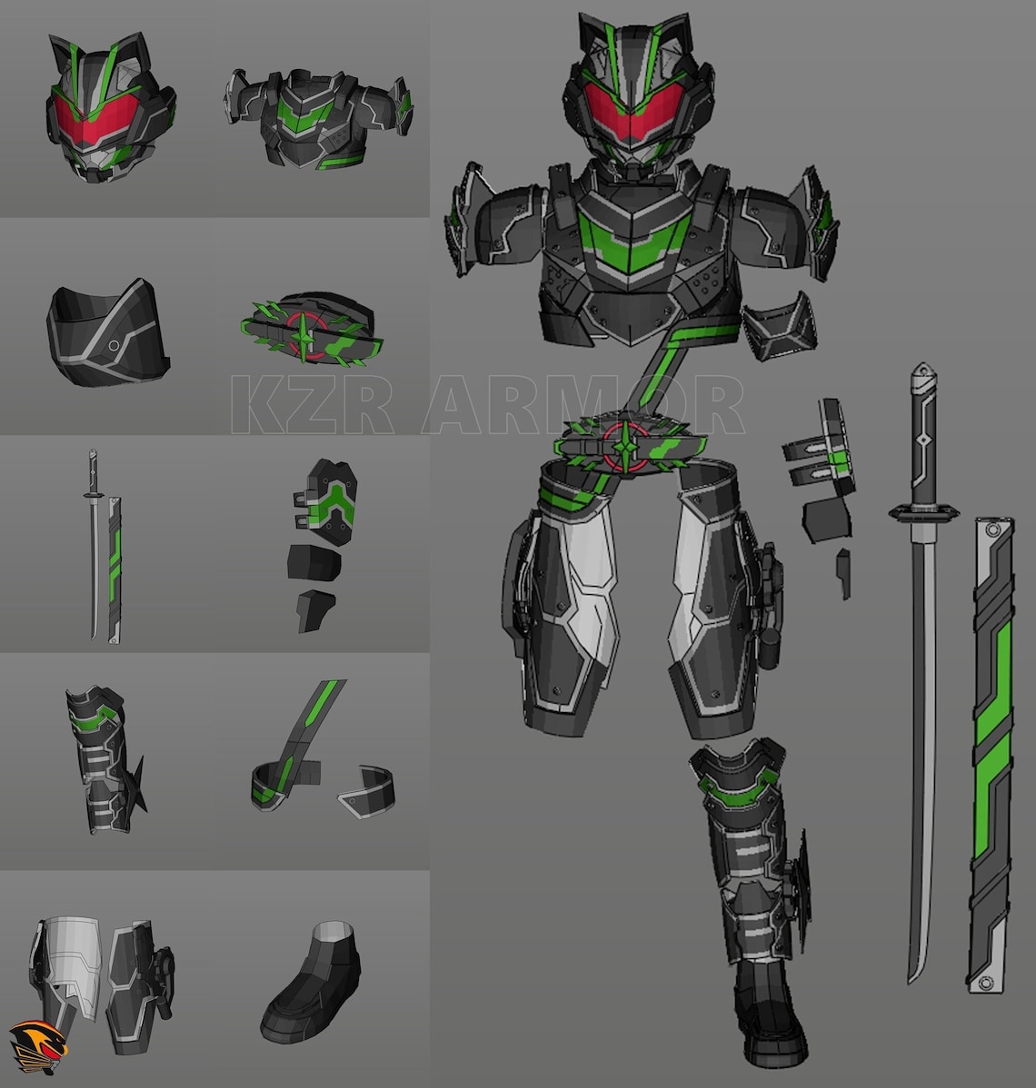Kamen Rider Tycoon Bujin Sword Cosplay Evafoam Template - Etsy