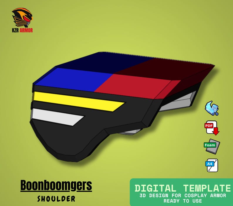Bakuage Sentai Boonboomger Pack Helm and Gear Digital Template EVAFOAM ...