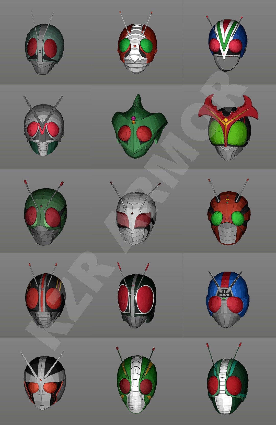 Kamen Rider Showa Helm Pack Cosplay - Foam Template - Etsy