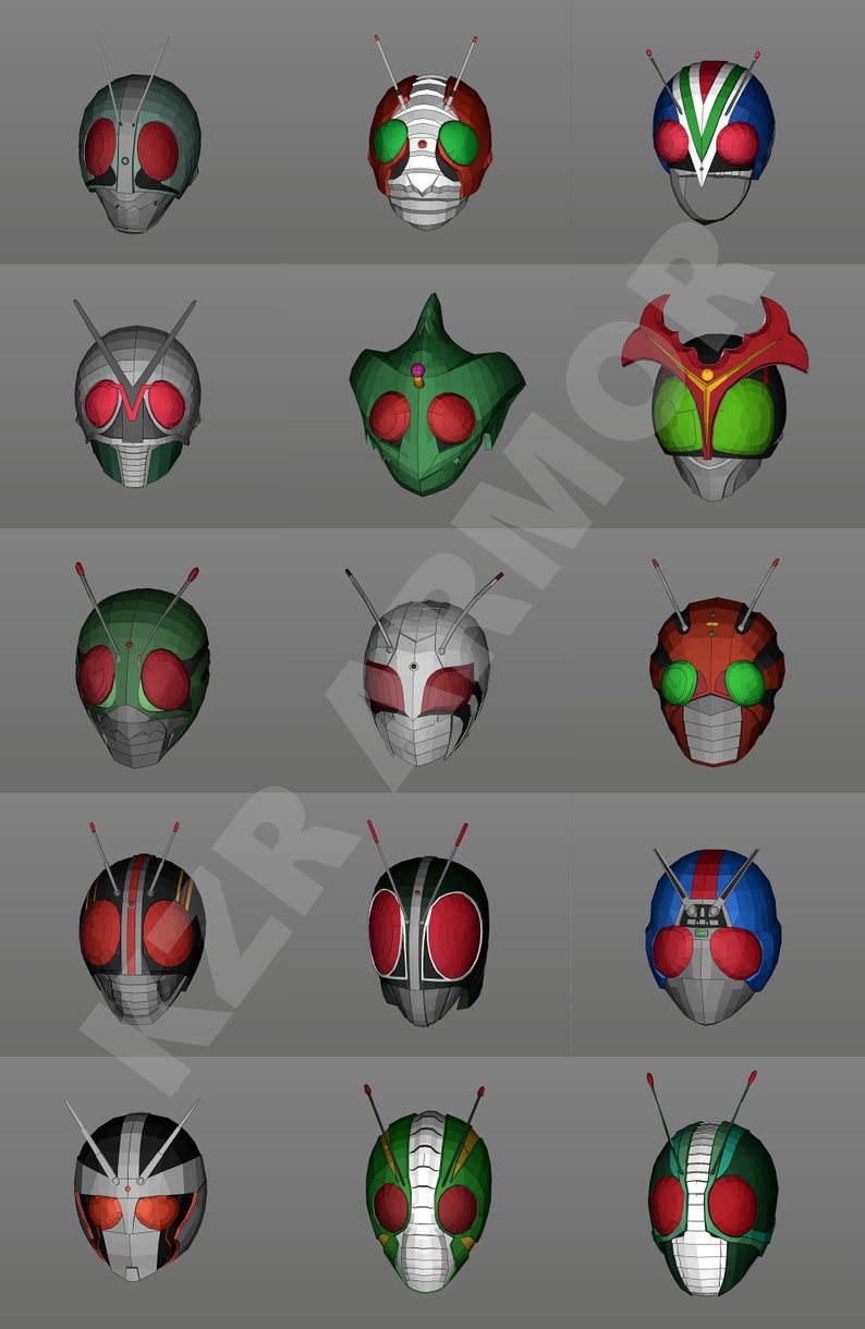 Kamen Rider Showa Helm Pack Cosplay - Foam Template - Etsy