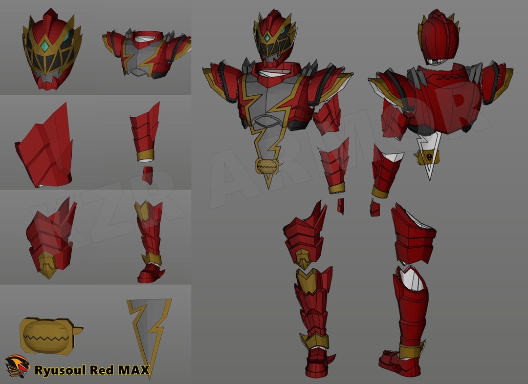 DIY Ryusoulred Max Cosplay Armor Evafoam Template - Etsy