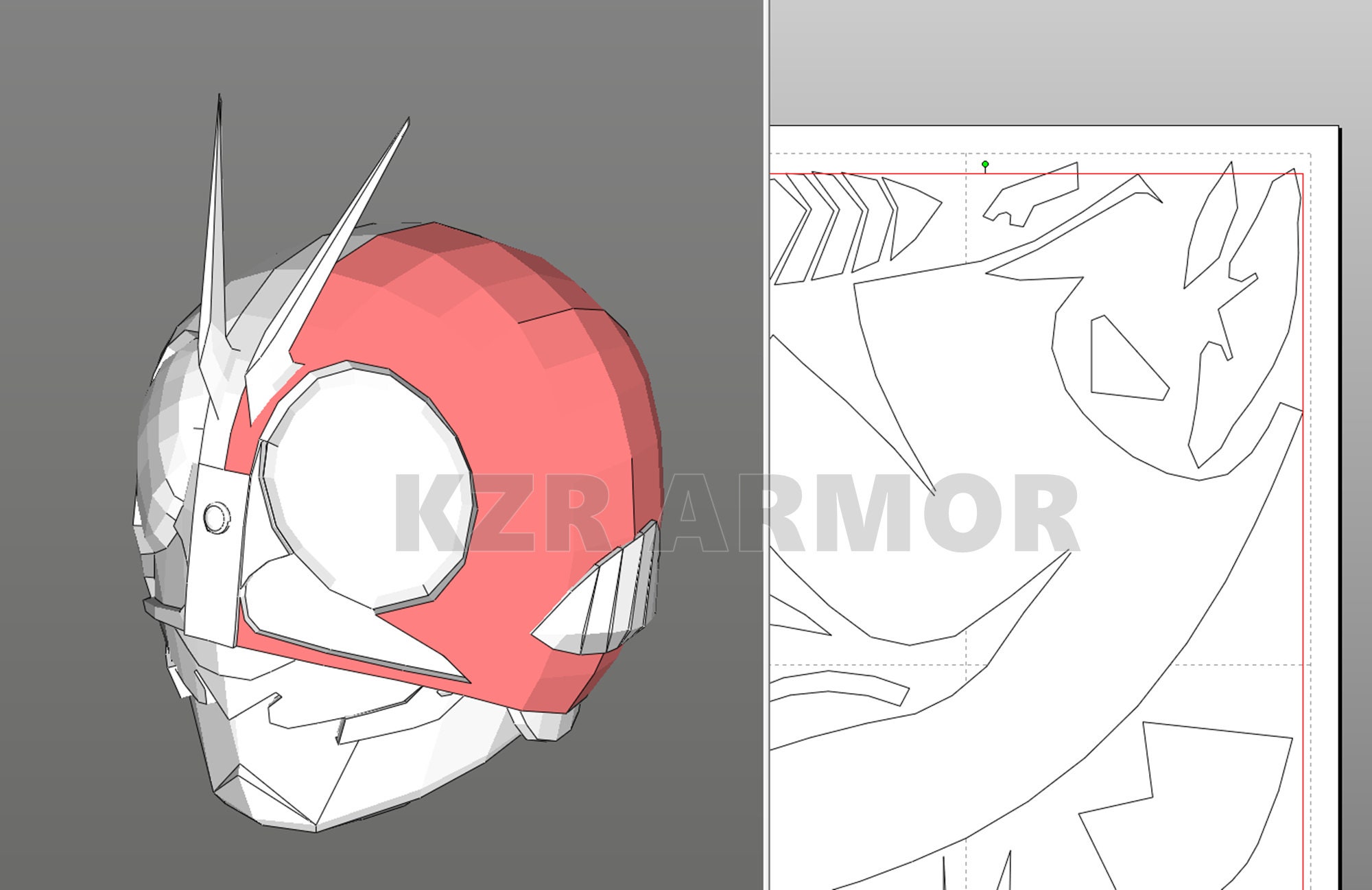Kamen Rider Shin Ichigo Helmet Cosplay Evafoam Template - Etsy