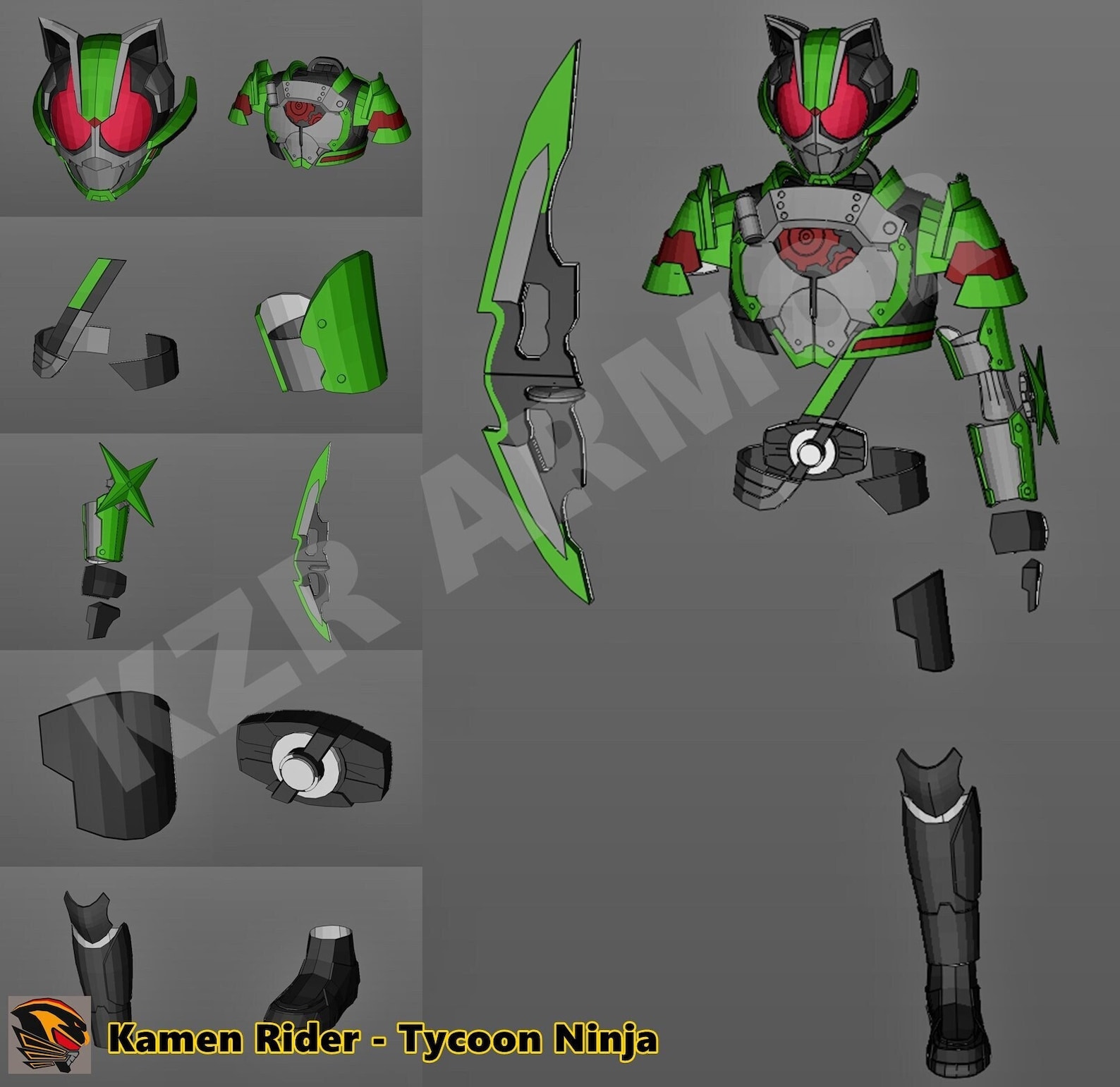 Kamen Rider Tycoon Ninja- Foam Template - Etsy