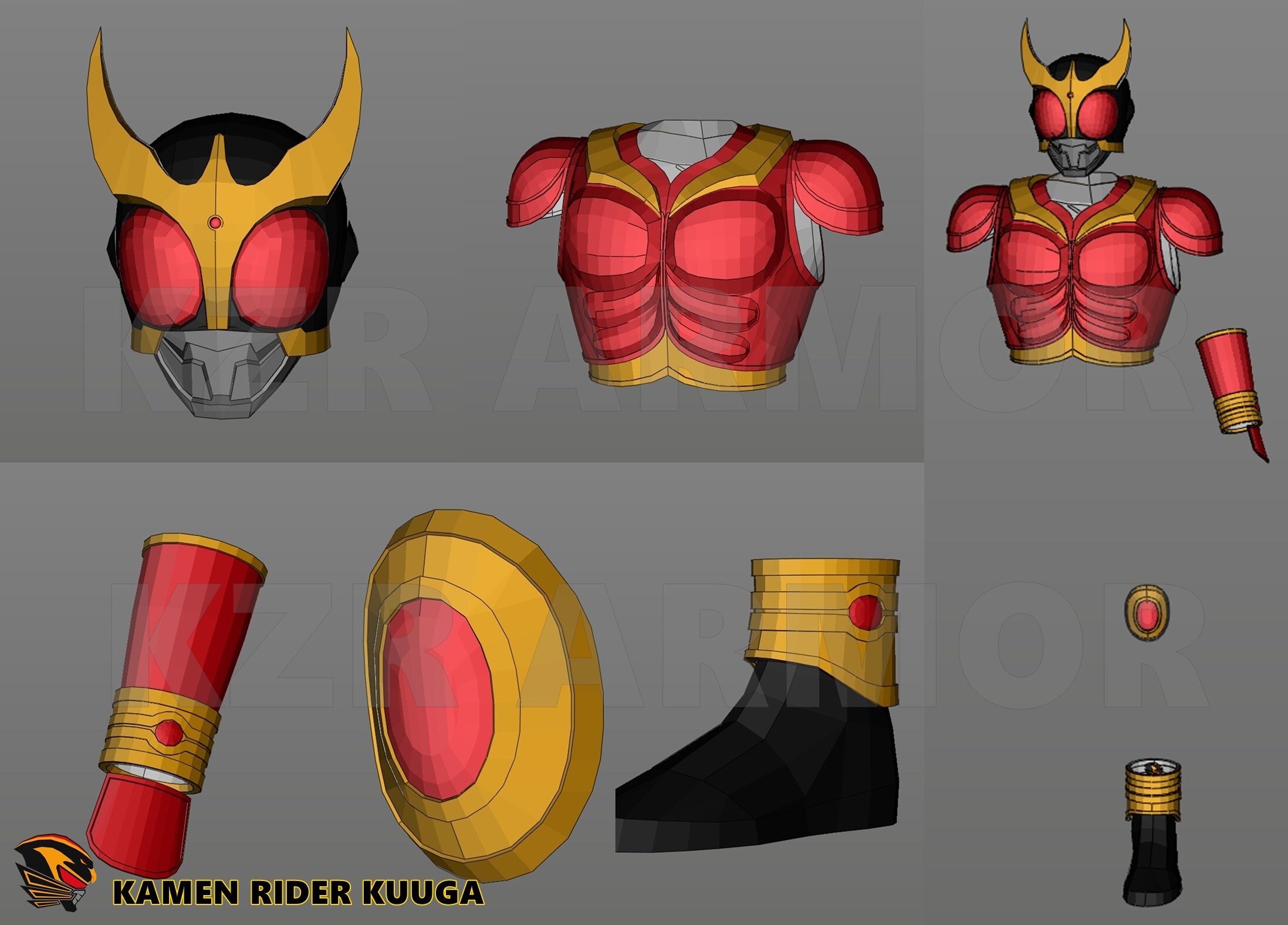 Kamen Rider Kuuga Cosplay EVAFOAM Template - Etsy UK