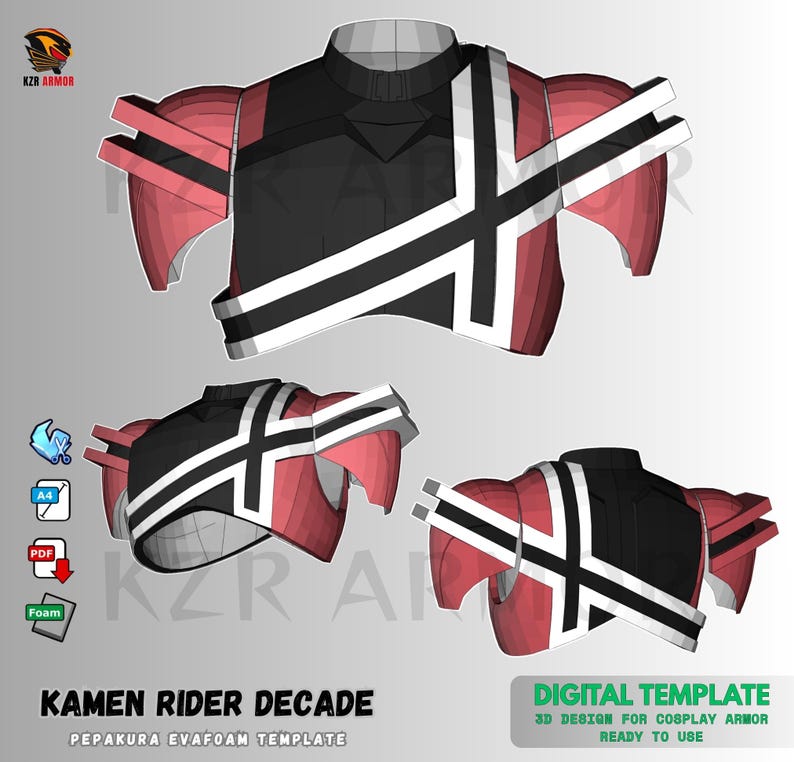 Kamen Rider DECADE EVAFAOM Template Digital for Cosplay - Etsy