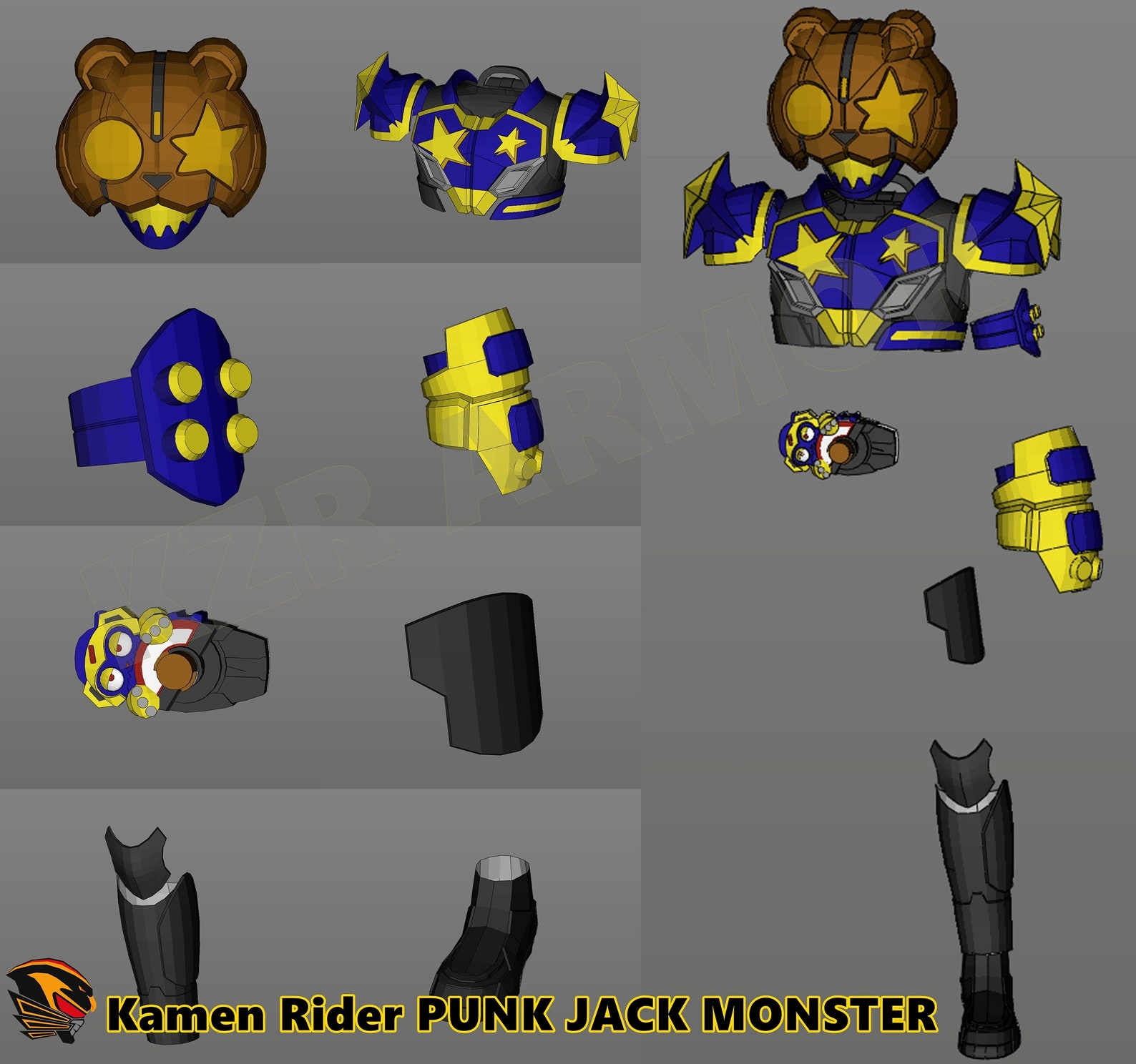 Kamen Rider Punk Jack Monster Cosplay Evafoam Pattern - Etsy