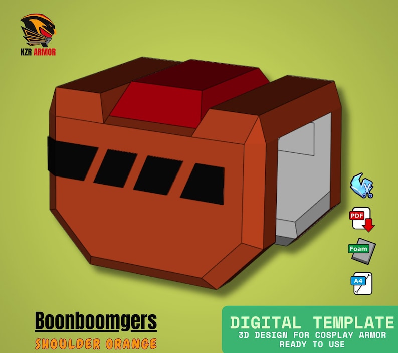 Bakuage Sentai Boonboomger Pack Helm and Gear Digital Template EVAFOAM ...
