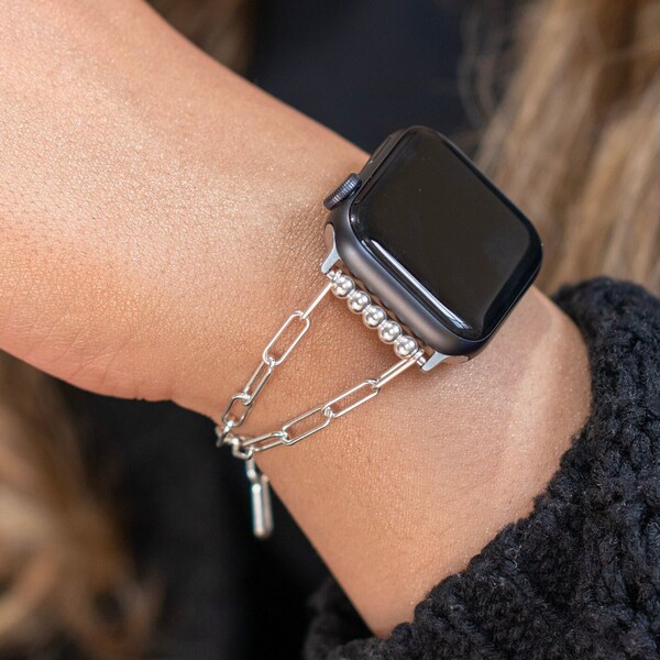 Silver Apple Watch Chain - Etsy