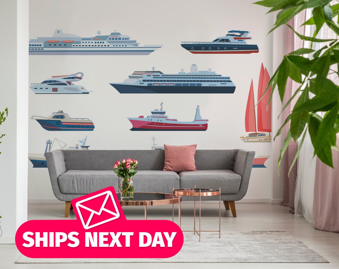 Ship Wallpaper Mural Sea Wall Mural Peel and Stick Large Vinyl ...