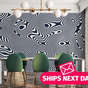 Retro / Funky Wall Mural, Peel and Stick Removable Vinyl Wallpaper - Etsy