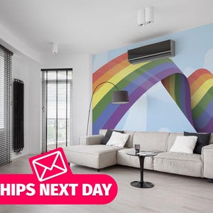 Simple LGBTQ+ / Rainbow Mural, Peel and Stick Removable Vinyl or Fabric ...