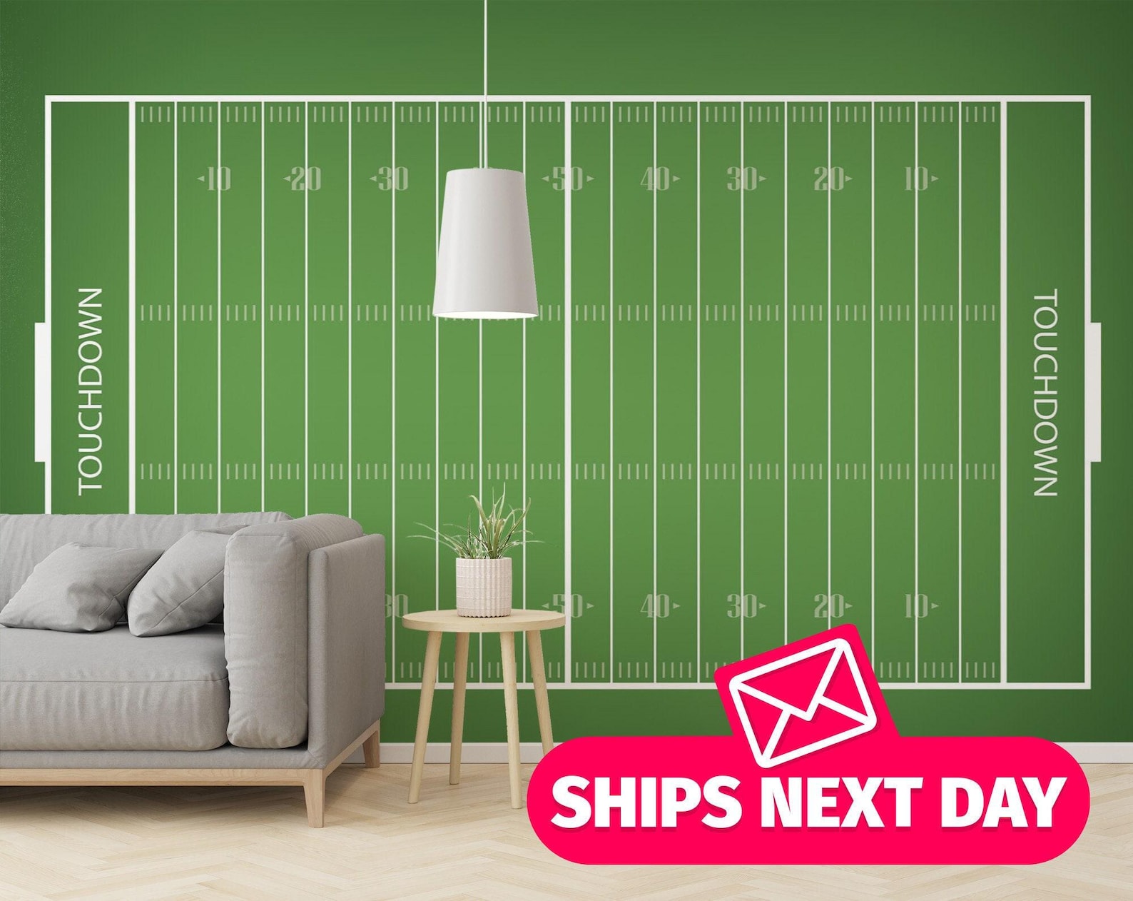 Football Field Wallpaper Mural – Peel and Stick Sports Decor - Etsy