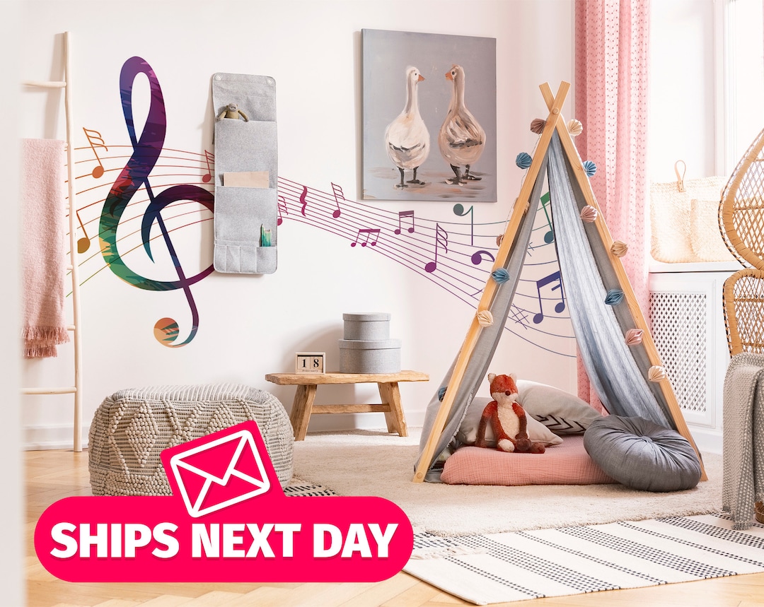 Music Wallpaper Mural Note Wall Mural Peel and Stick Large Vinyl ...