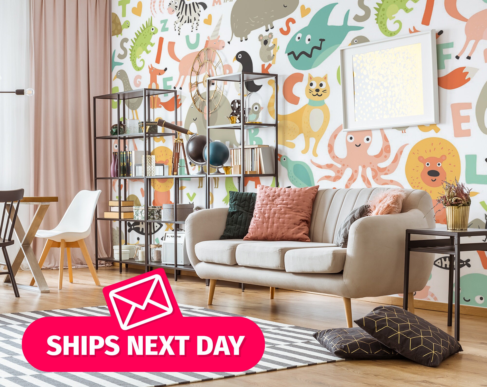 Alphabet Wallpaper Mural Abc Wall Mural Peel and Stick - Etsy Canada